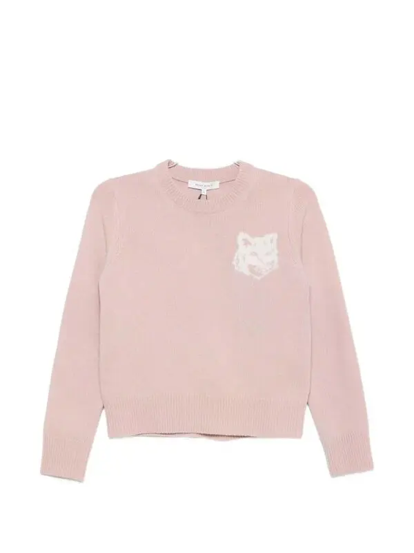 Maison Kitsuné Fox Head Intarsia Sweater - Pink