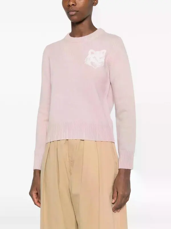 Maison Kitsuné Fox Head Intarsia Sweater - Pink