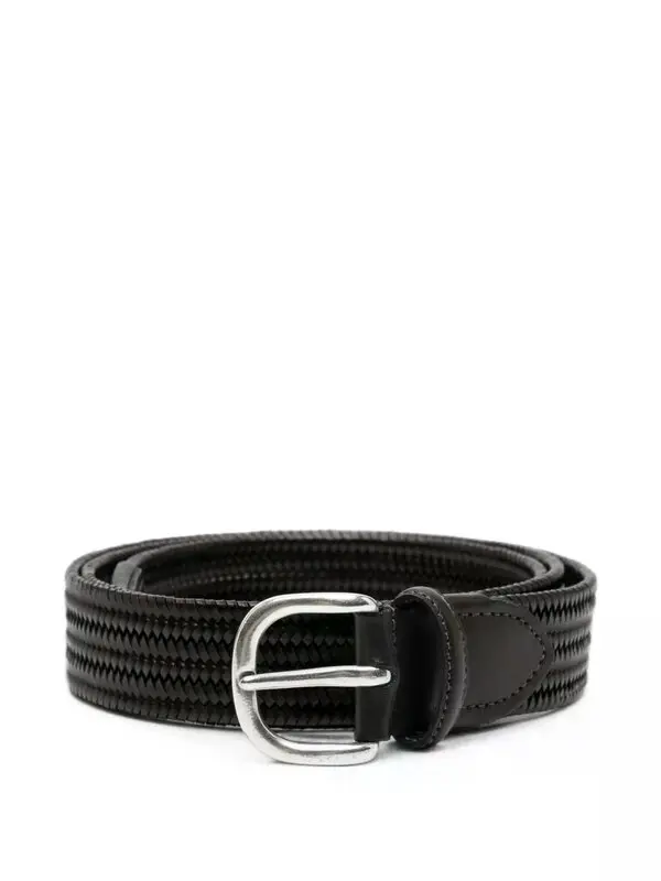 ERALDO Woven Leather Belt - Brown