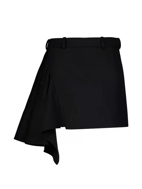Givenchy Slashed Asymmetric Ruffled Mini Skirt - Black