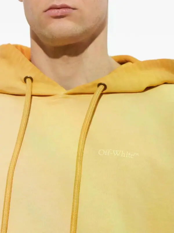 Off-White Logo-print Cotton Hoodie - Orange