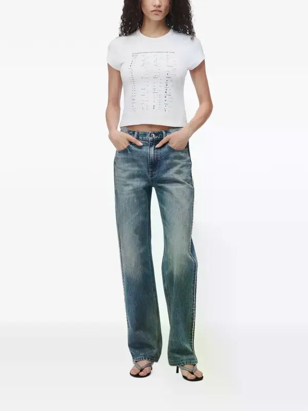 Alexander Wang Embellished Chain Straight Jeans