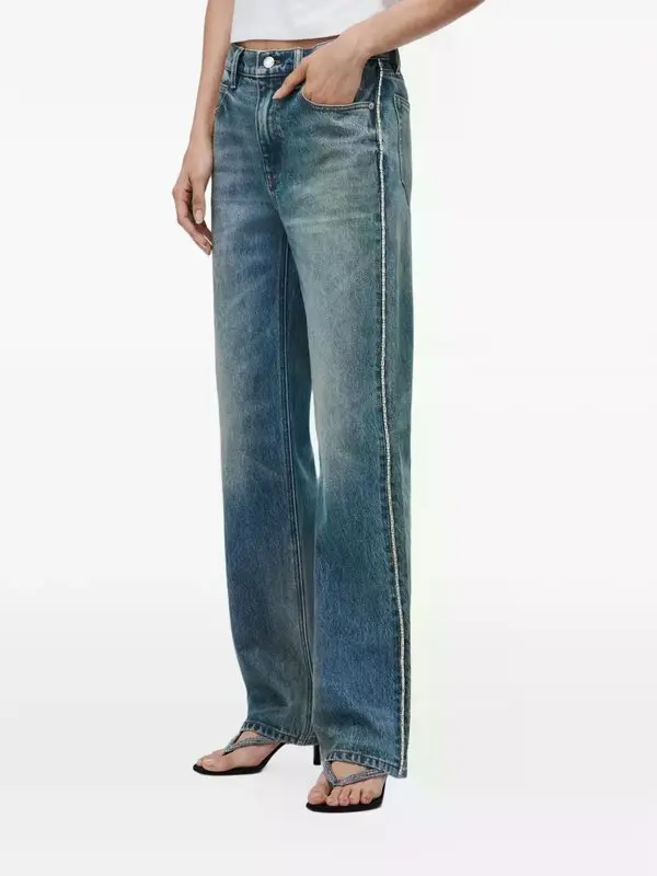 Alexander Wang Embellished Chain Straight Jeans
