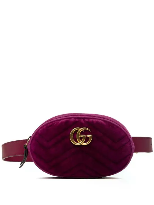 Gucci 2016-2026 Gg Marmont Matelasse Velvet Belt Bag - Purple