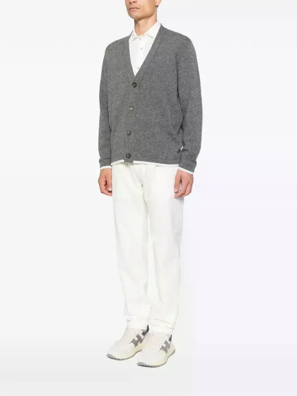 Eleventy Contrast-trim Cardigan