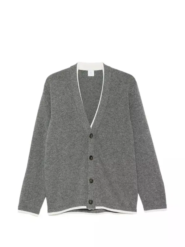 Eleventy Contrast Trim V-neck Cardigan
