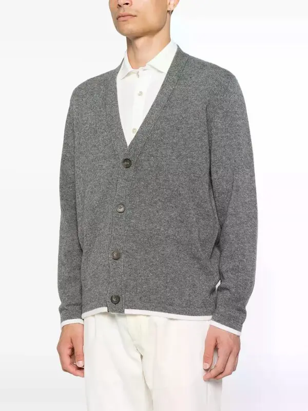 Eleventy Contrast Trim V-neck Cardigan