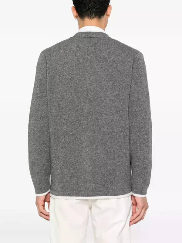 Eleventy Contrast Trim V-neck Cardigan
