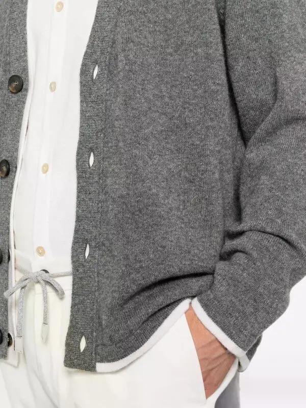 Eleventy Contrast Trim V-neck Cardigan