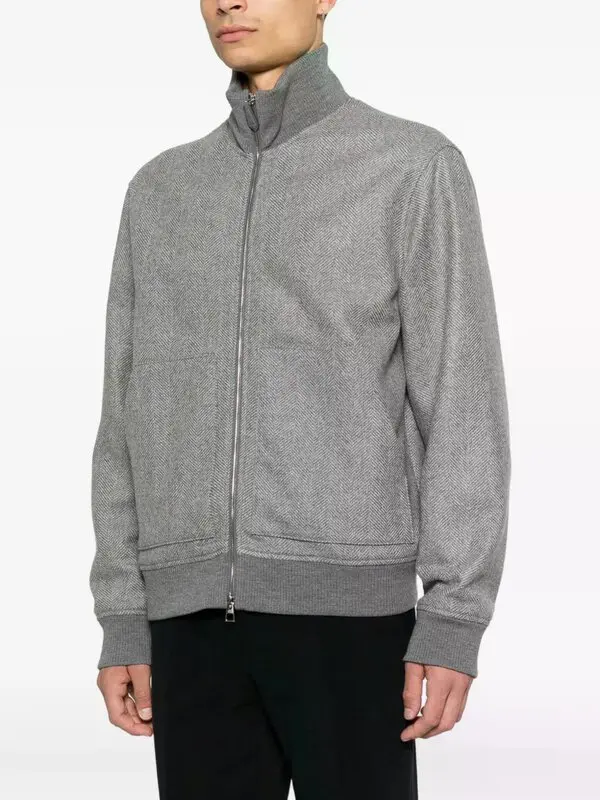 Jacob Cohen Herringbone-pattern Zip-up Jacket