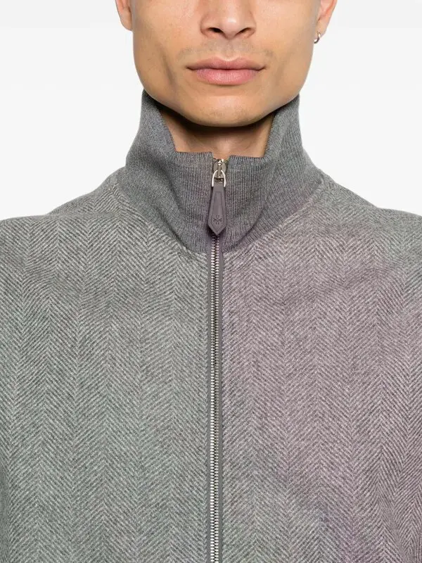 Jacob Cohen Herringbone-pattern Zip-up Jacket