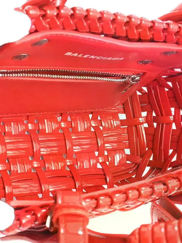 Balenciaga 2018-2026 Faux Leather Bistro Panier Xxs Satchel - Red