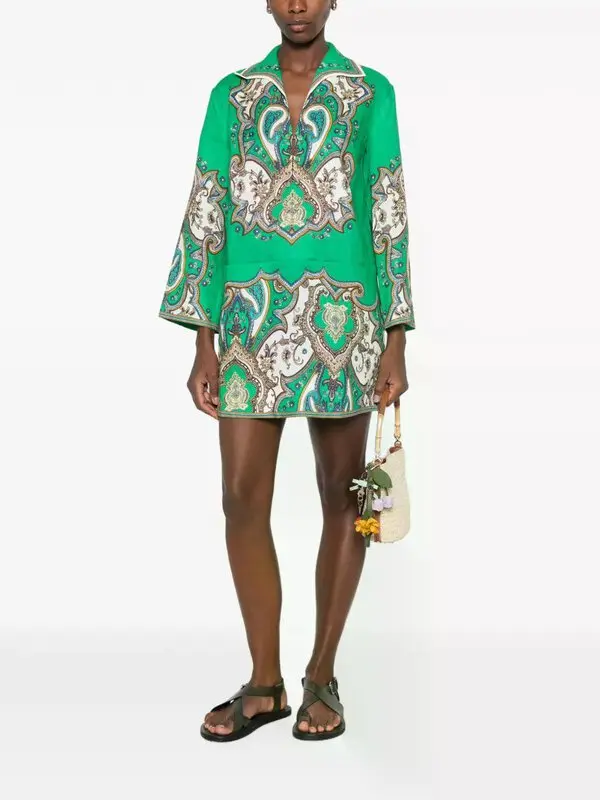 ALEMAIS Porter Paisley-print Mini Dress