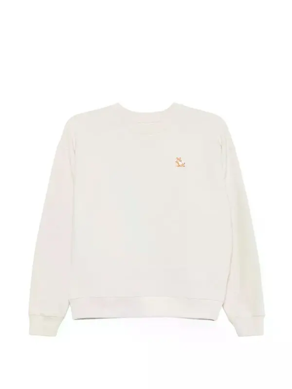 Maison Kitsuné Chillax Fox Patch Crew Neck Sweater - Neutrals
