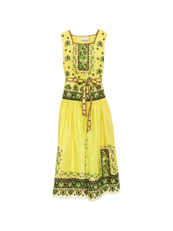 ALEMAIS Bridgete Graphic-print Midi Dress