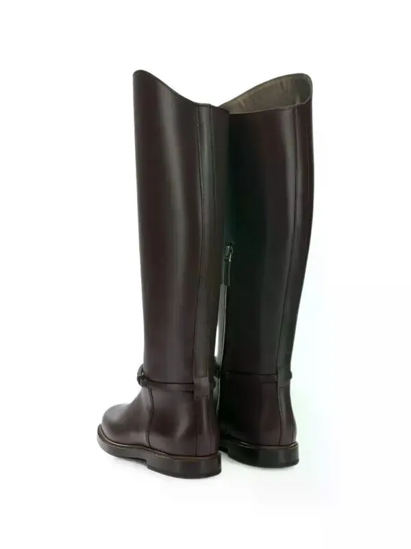 Brunello Cucinelli Monili-embellished Leather Boots