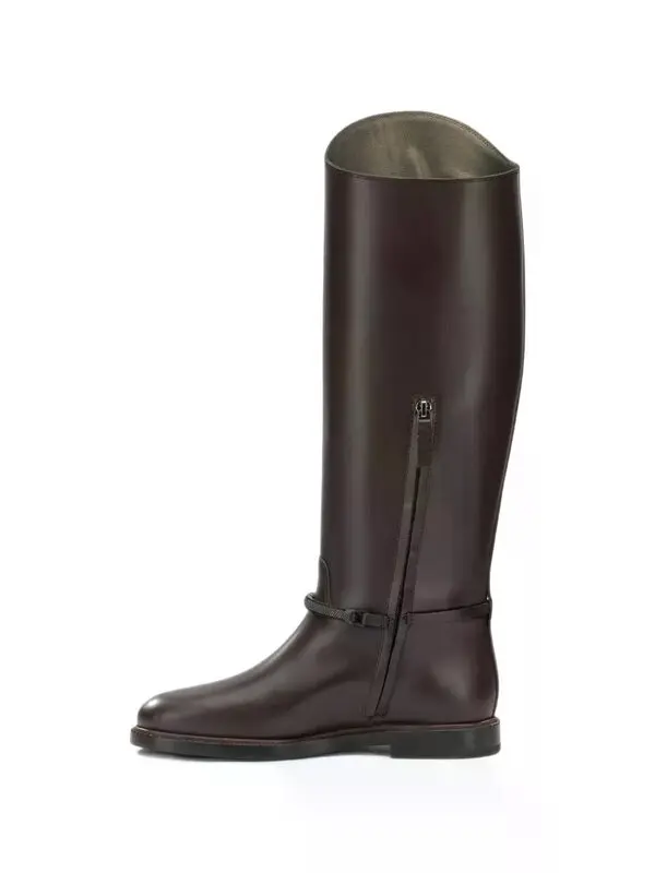 Brunello Cucinelli Monili-embellished Leather Boots