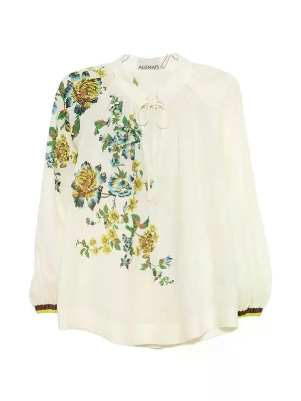 ALEMAIS Phyllis Floral-print Blouse - Neutrals