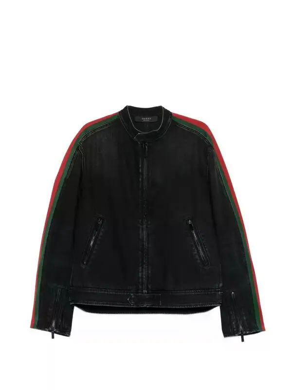 Gucci Cotton Denim Biker Jacket With Web