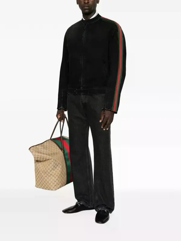 Gucci Cotton Denim Biker Jacket With Web