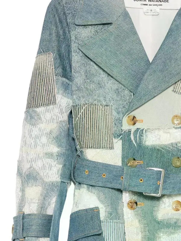 Junya Watanabe Lace Patchwork Denim Trench Coat