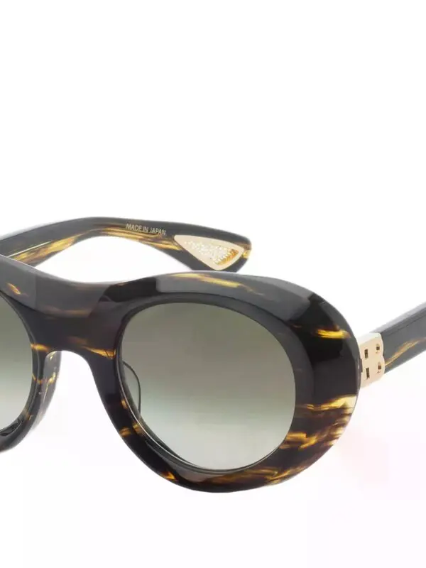 BUGATTI Tortoiseshell-effect Round Frame Sunglasses - Brown