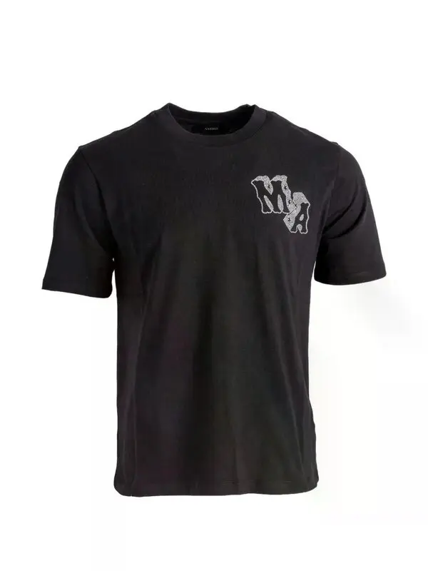 Amiri Crystal-embellished Logo-print T-shirt - Black