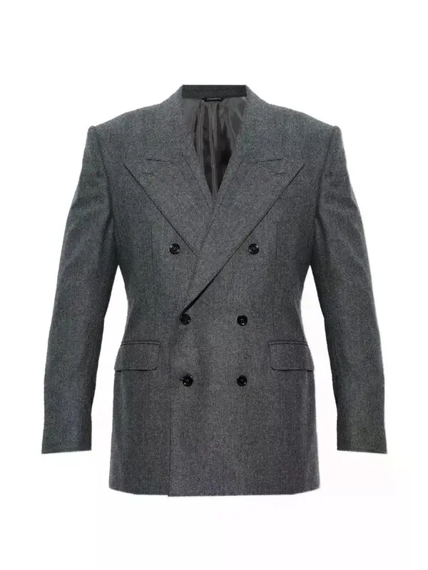 Dolce & Gabbana Double-breasted Wool Blazer - Grey