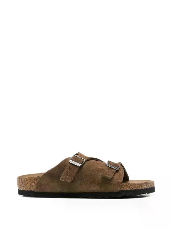 BIRKENSTOCK Zurich Buckle-fastening Suede Sandals - Brown