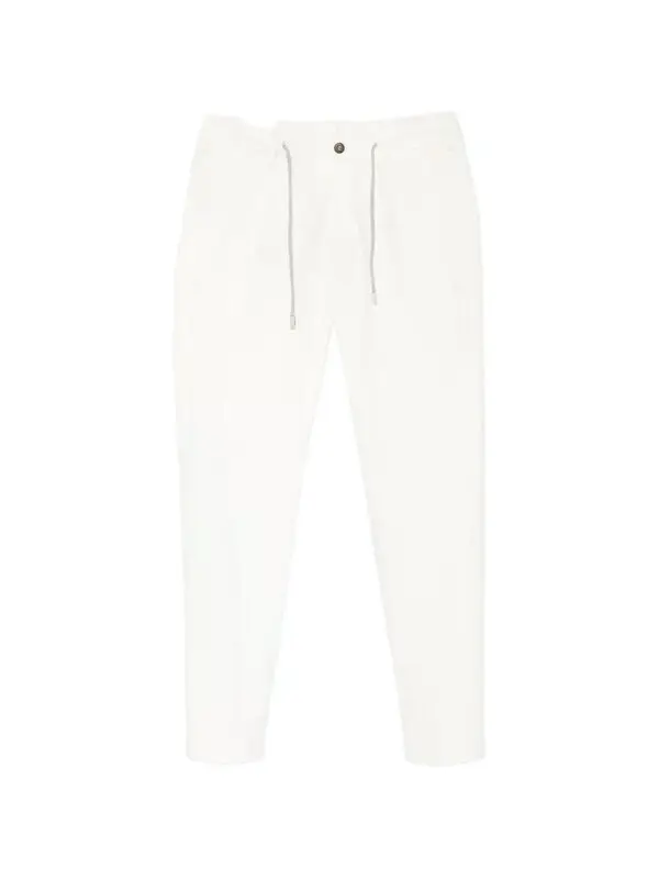 Eleventy Drawstring Pleated Trousers - White