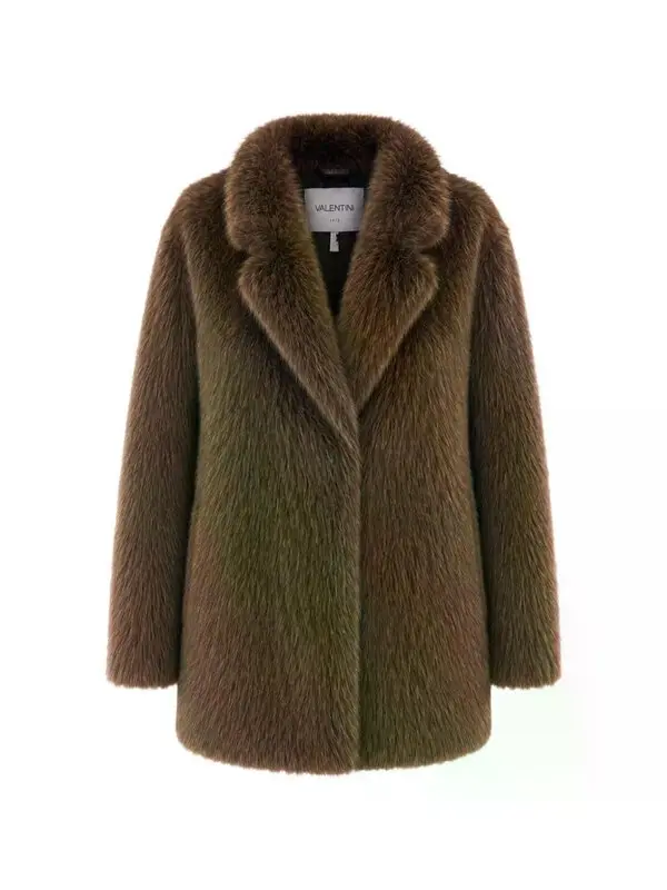 VALENTINI 1972 Faux-fur Notched-lapels Coat - Brown