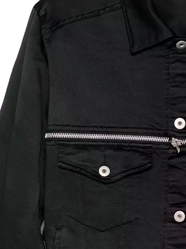 Comme Des Garçons Zip-detail Button-up Shirt - Black