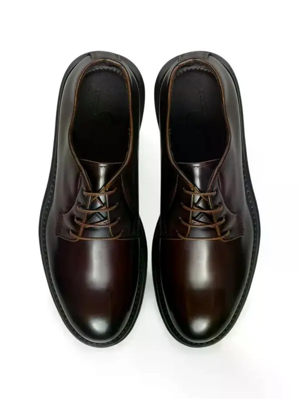 GIULIANO GALIANO Castro Polished Leather Derby Shoes