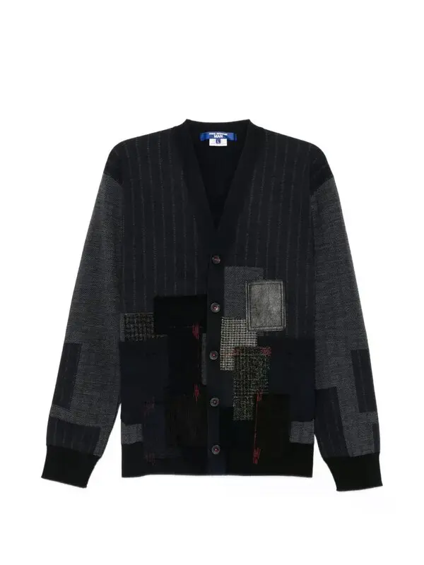 Junya Watanabe Jacquard Patchwork Cardigan - Blue