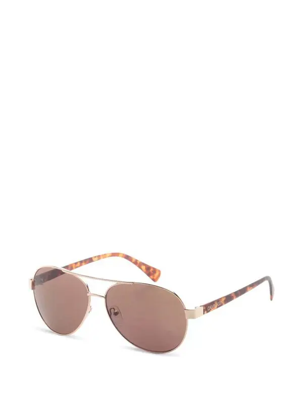Calvin Klein Tone Aviator Sunglasses - Gold