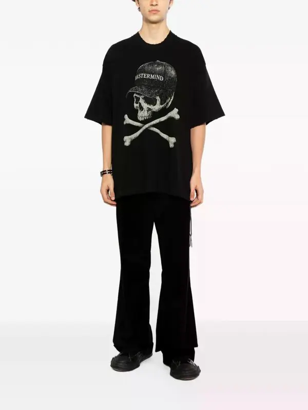 MASTERMIND WORLD Distressed-effect Logo-print T-shirt