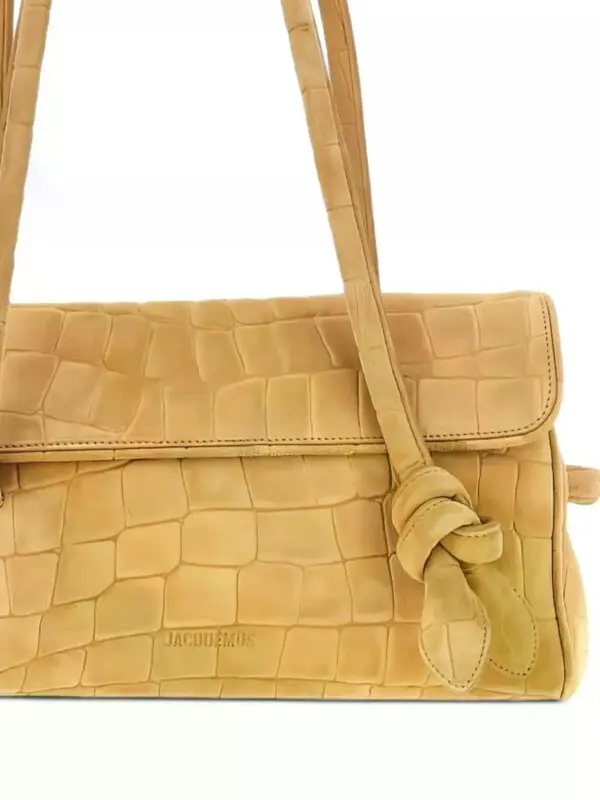 Jacquemus Croc-effect Leather Tote Bag - Neutrals