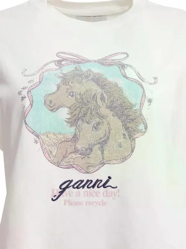 GANNI T-shirt With Horses