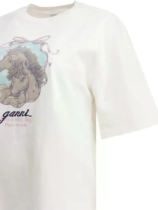 GANNI T-shirt With Horses