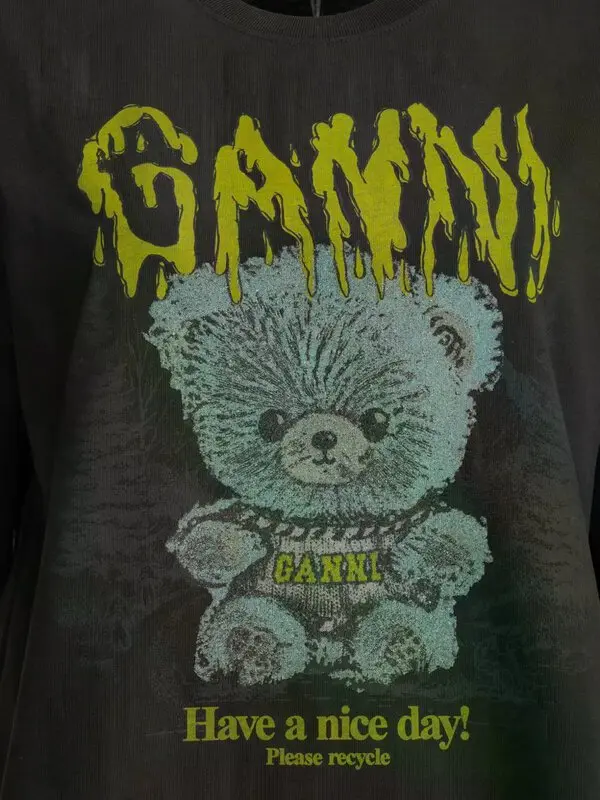 GANNI Bear-print T-shirt