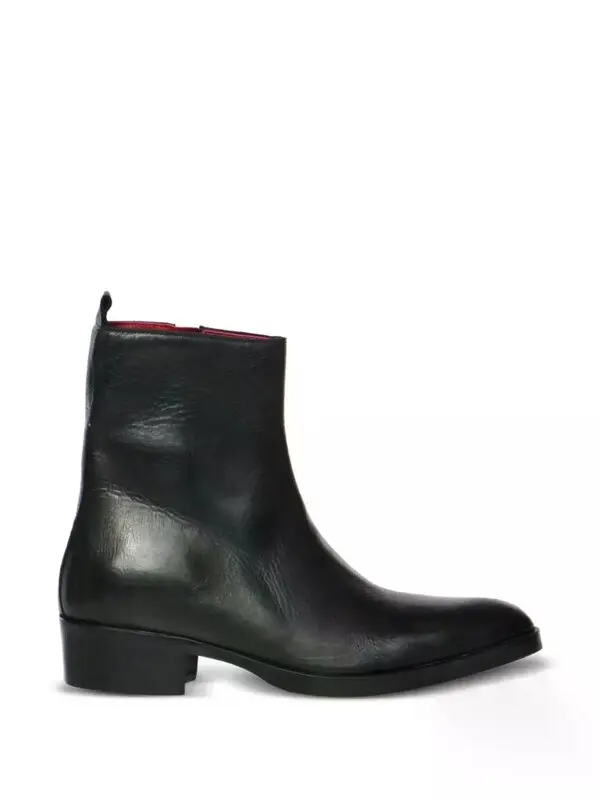GIULIANO GALIANO Simon Leather Ankle Boots - Black