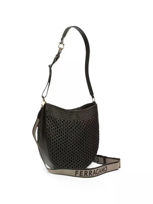 FERRAGAMO Woven Leather Shoulder Bag