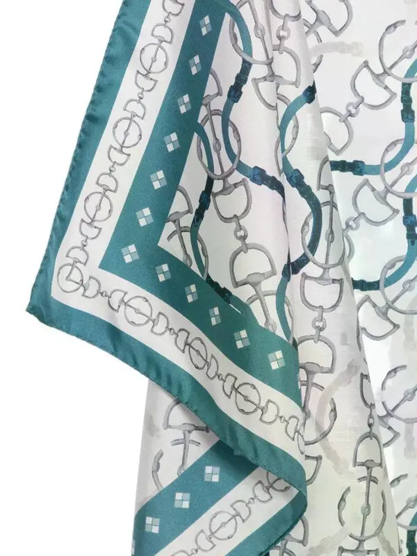 Eleventy Chain-print Silk Scarf