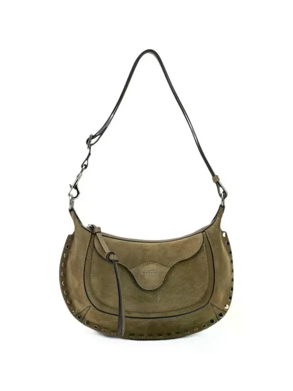 Isabel Marant Étoile Stud-embellished Suede Shoulder Bag - Green