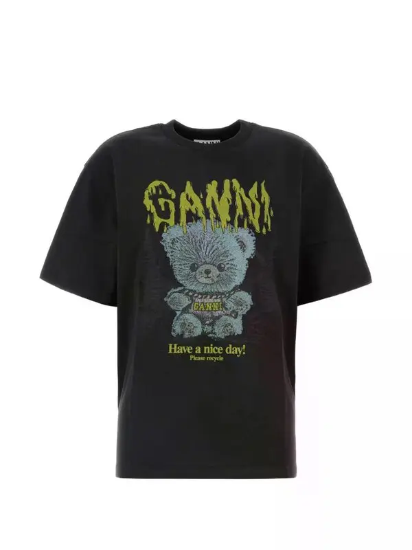 GANNI Graphic-print T-shirt - Black