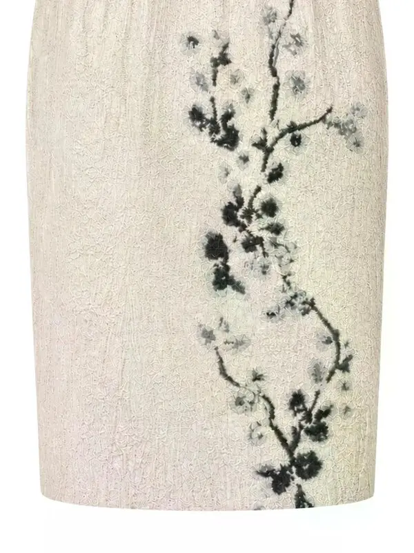 PSOPHIA Floral Jacquard Midi Skirt - White