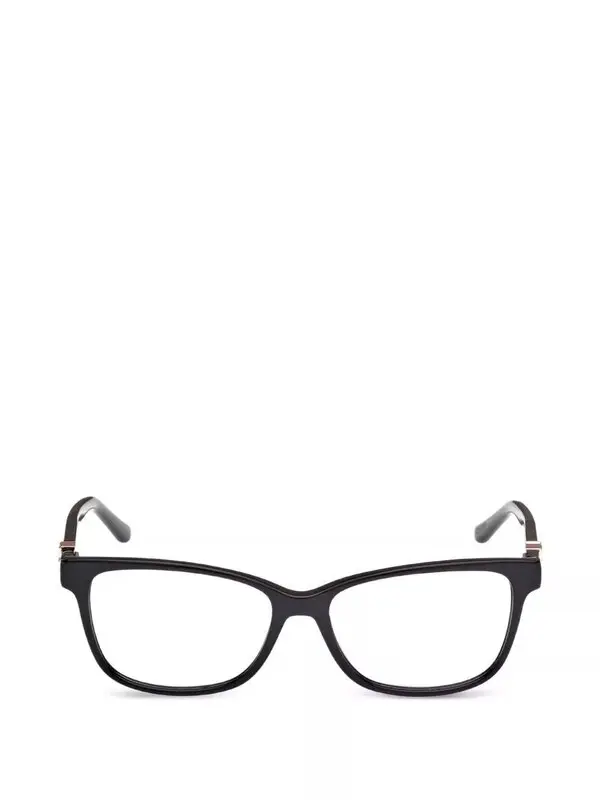 Guess Logo Plaque Square-frame Eyeglasses - Black