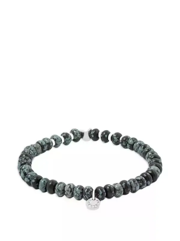 Tateossian Nepal Nugget Beaded Logo Pendant Bracelet - Black