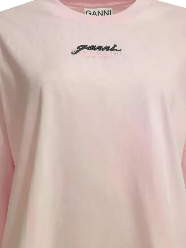 GANNI Long Sleeve Cotton T-shirt With Horse Print