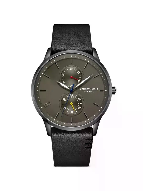 KENNETH COLE 42mm Quartz Watch With Leather Strap - Green